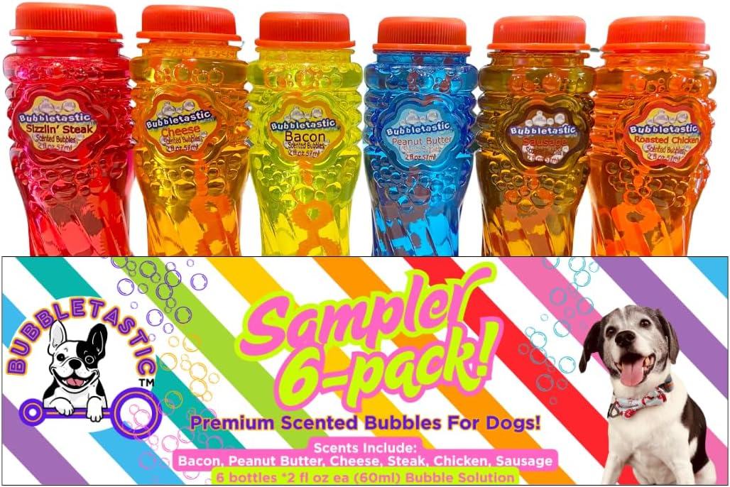 Amazon.com: Bubbletastic Dog Bubble Sampler 6 Pack, Six Different Dog ...