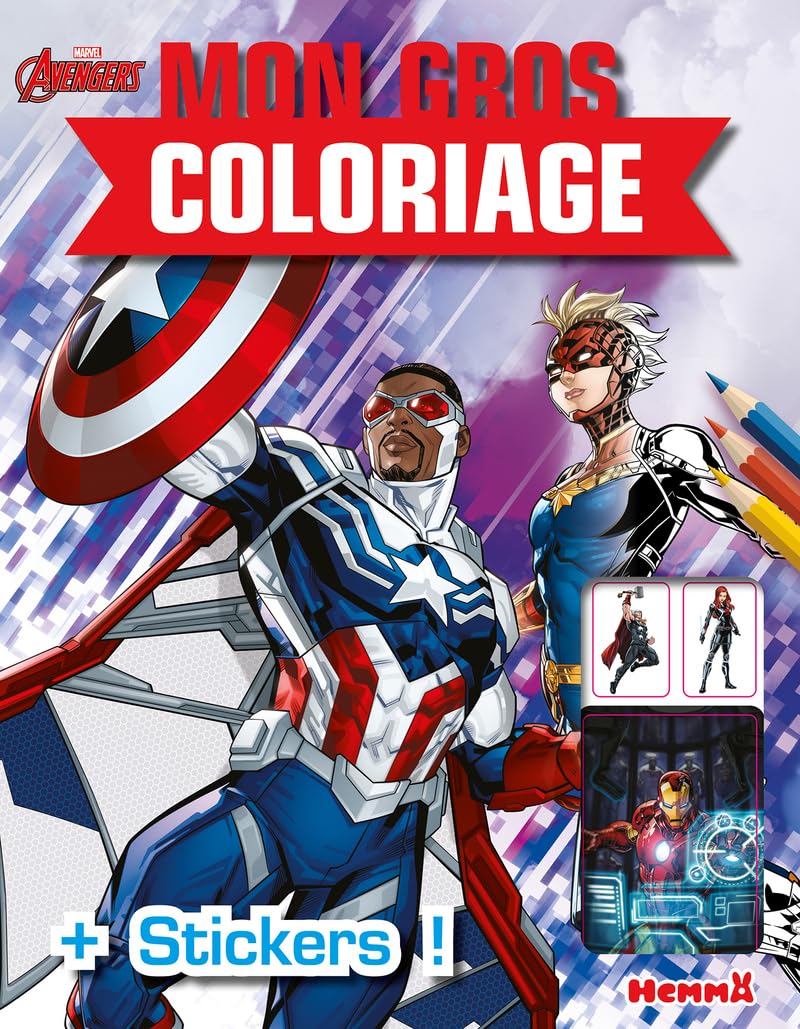 Marvel Avengers - Mon gros coloriage + stickers ! (Falcon et Captain ...