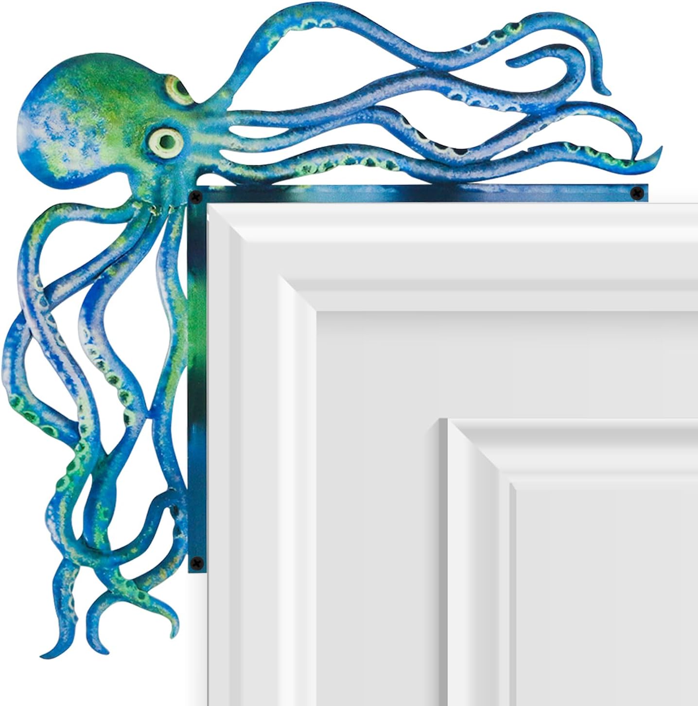 Amazon.com: Ocean Octopus Metal Wall Art, Beach Decor Sculpture - Rust ...
