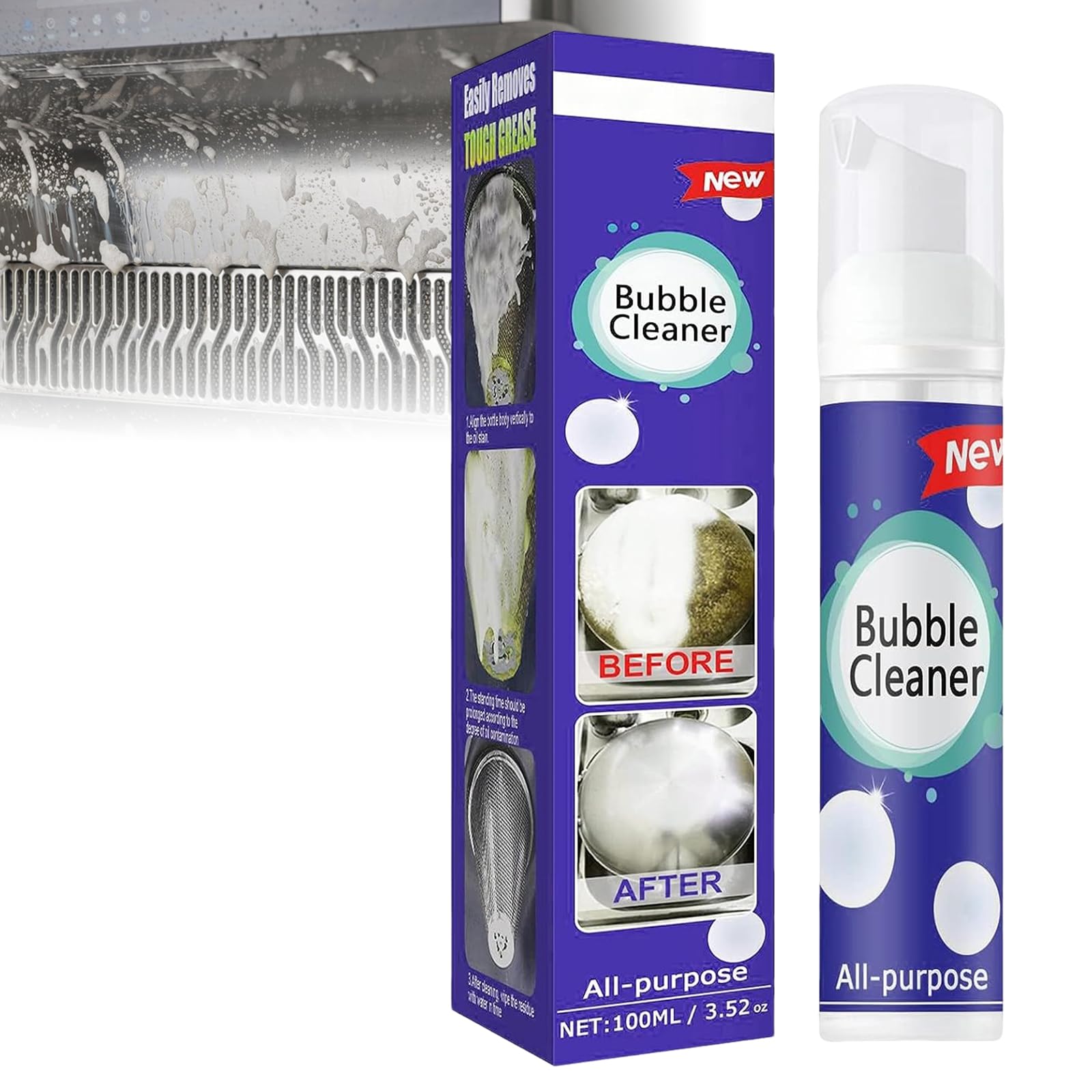 Bubble Cleaner Foam,Starke Fettreinigung,100ml Beedac Schaumreiniger ...