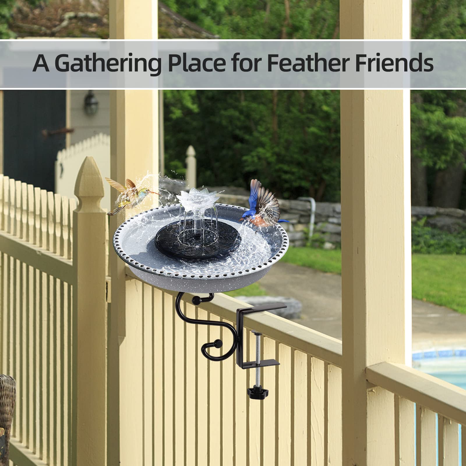 Solar Bird Bath Water Feature Feathered Friends Birds Discover The Most ...