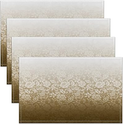 Amazon.com: Snowkingdom Gold Rectangle Placemats Set of 4 Metallic ...