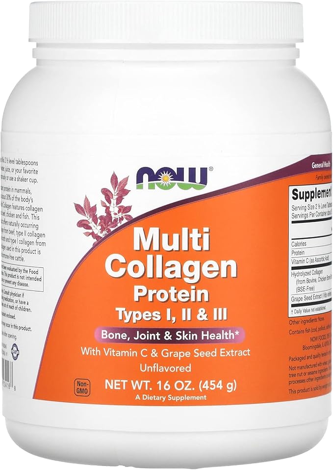 Amazon.com: NOW Foods Supplements, Multi Collagen Protein Types I, II ...