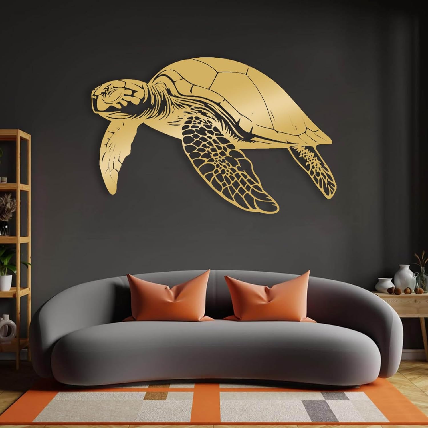 Amazon.com: Metal Turtle Wall Art, Metal Coastal Turtle Decor, Metal ...