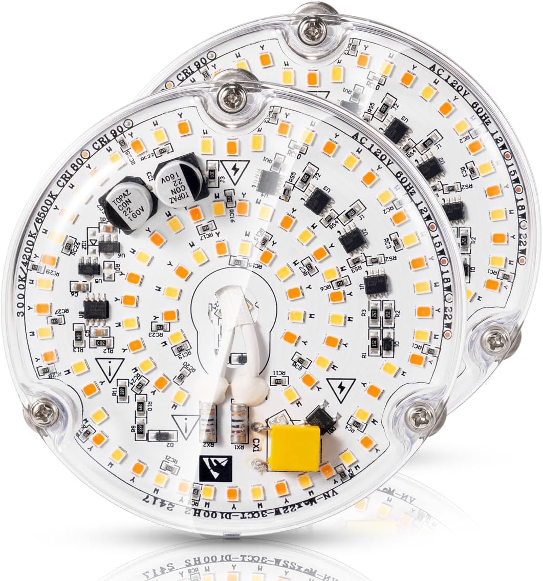 Siomen 2-Pack 3.93" 18W,120V,1800LM,3CCT 3000/4500/6000K,CRI92,LED ...