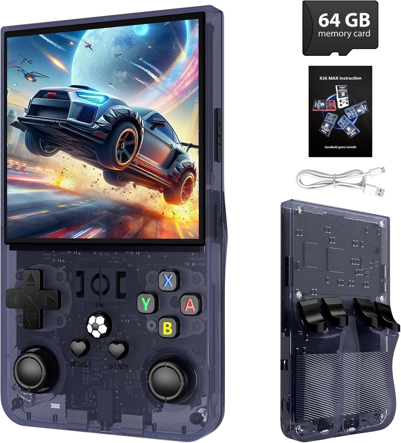 Amazon.com: R36MAX Retro Handheld Game Console - 64GB Preloaded Classic ...