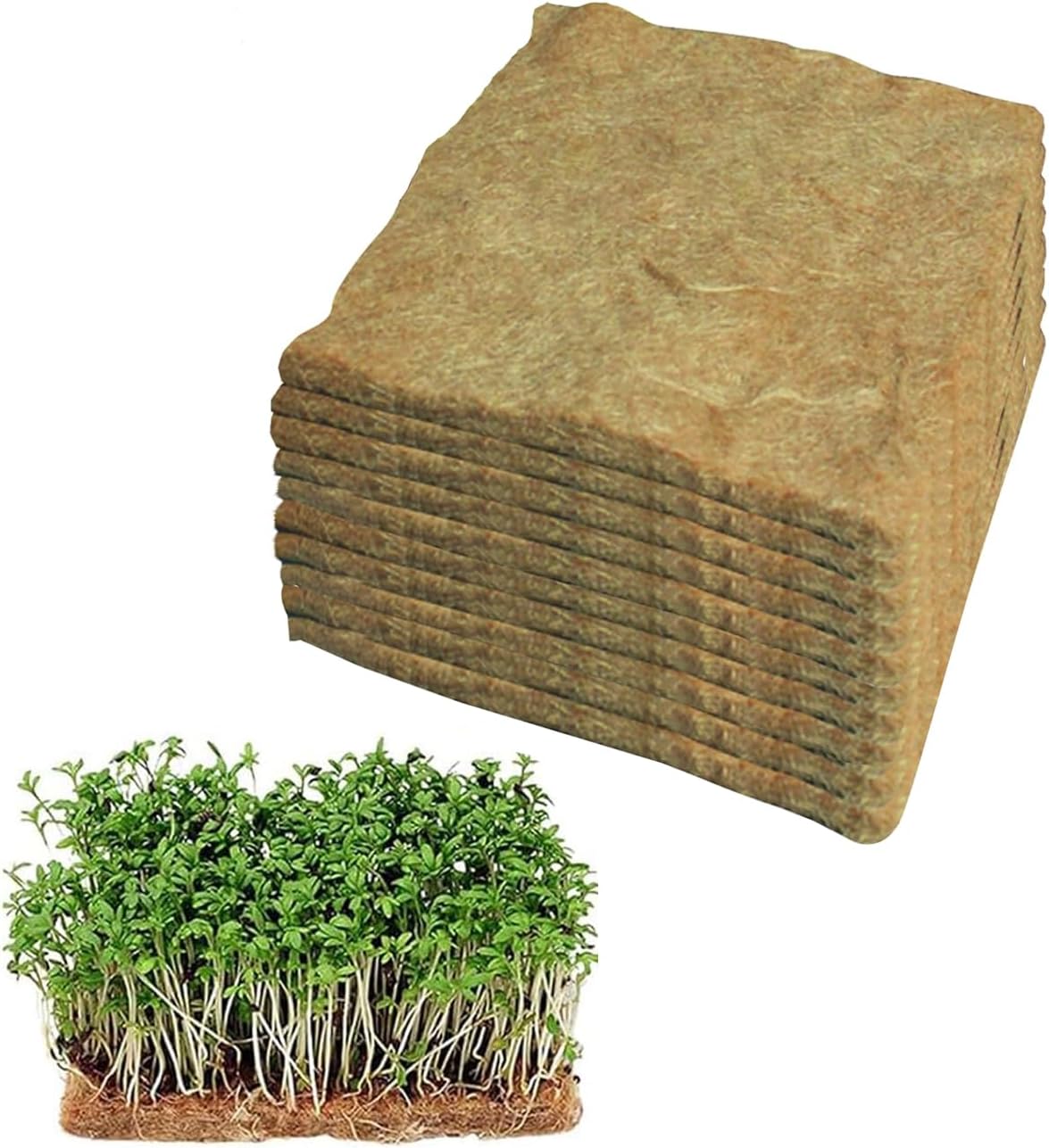 BEANPRECOY 10 Pcs Hemp Mats for Growing Microgreens, 5 x 5 Inch Organic ...