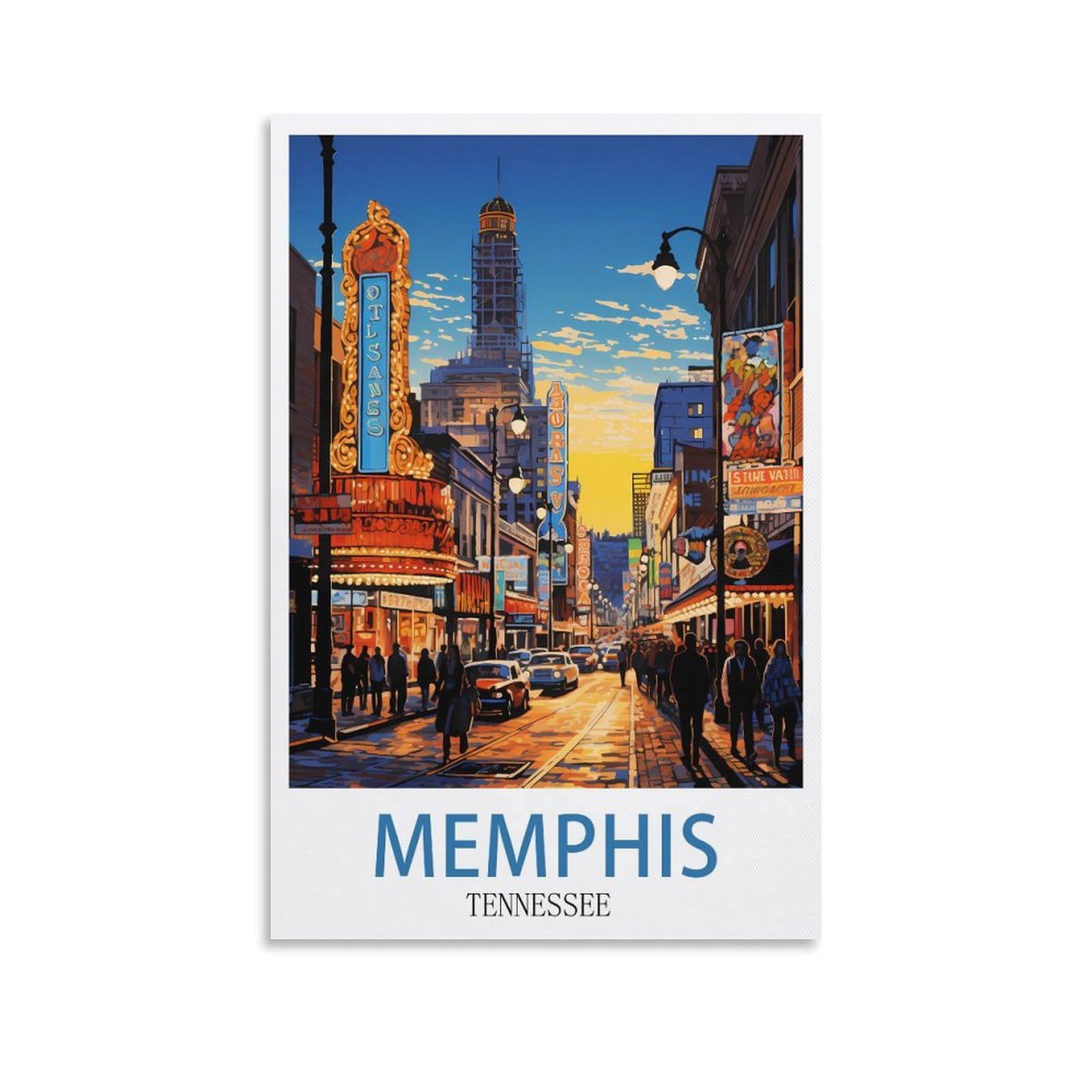 Memphis Tennessee Retro Art 1870 Bird's Eye View Map Of Memphis