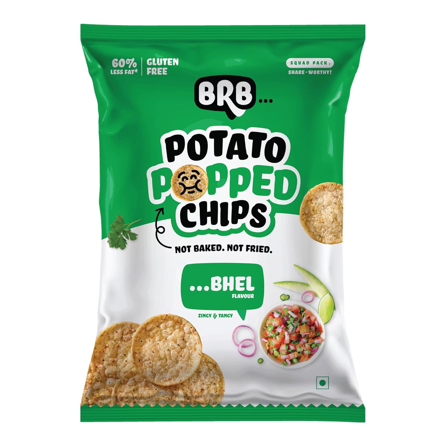 BRB Popped Potato Chips | Not Baked, Not Fried | Bhel Flavour | 60% ...