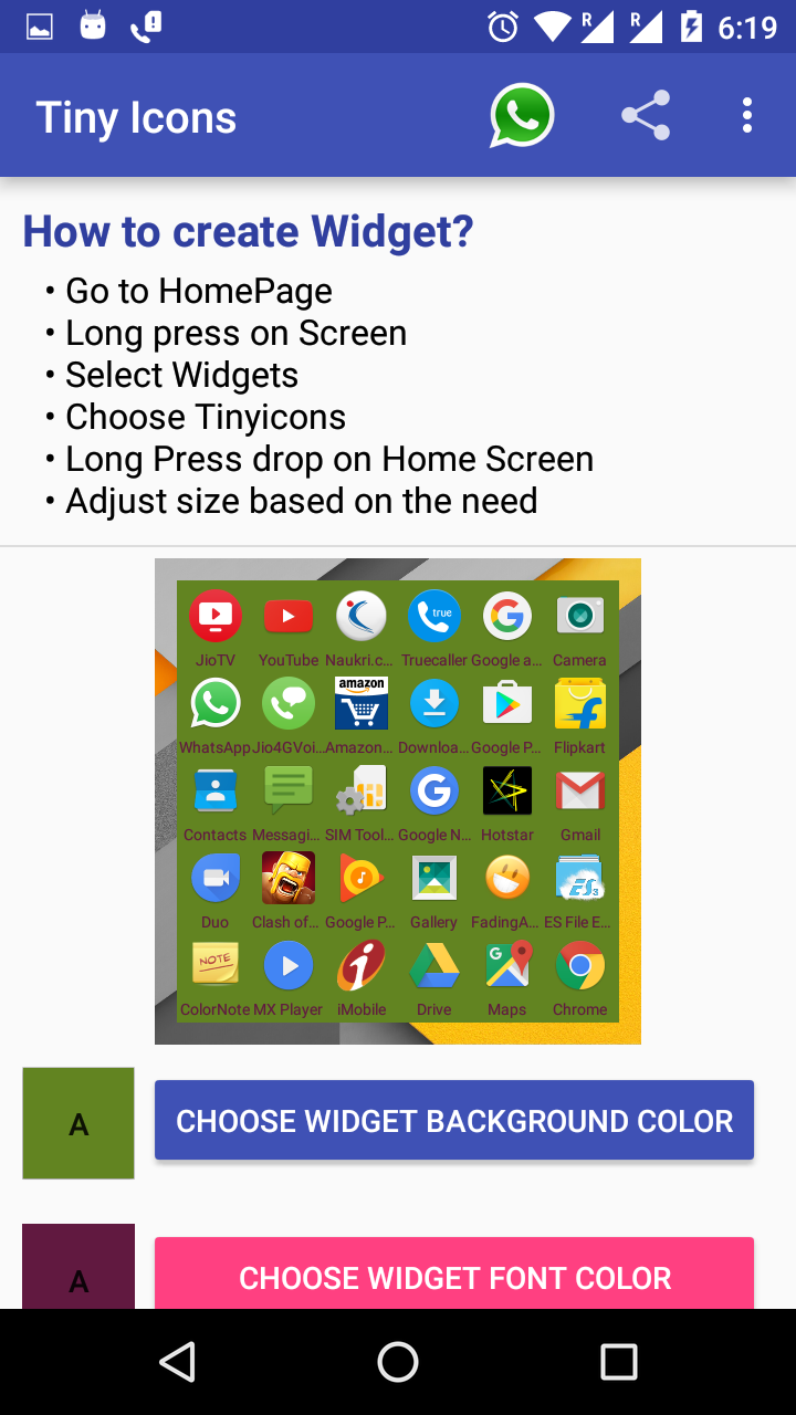 Tiny Icons Widget - App on Amazon Appstore