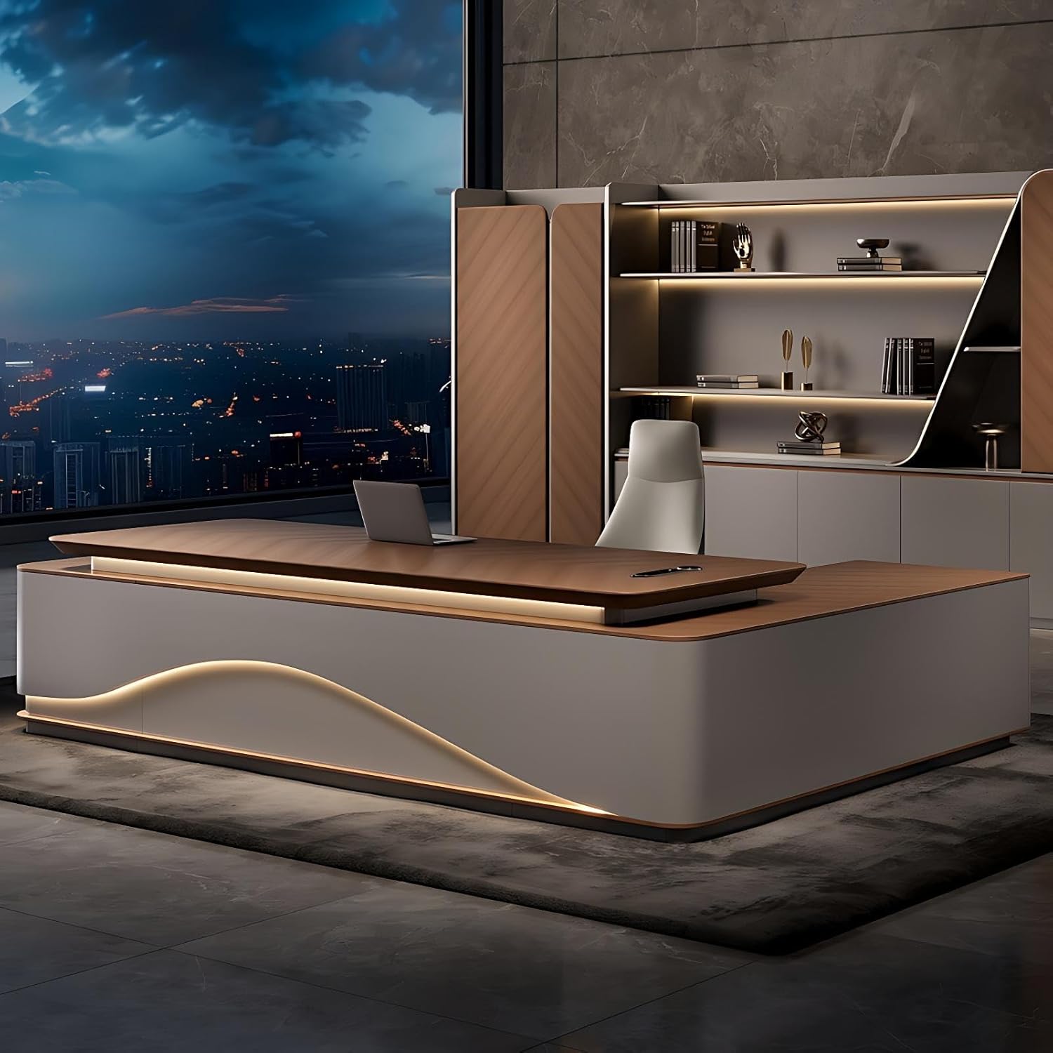 Amazon.com: ZGNBSD Executive Desk - Stylish l-Shaped Desk with Storage ...