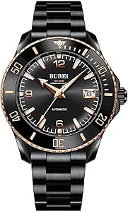 Amazon.com: BUREI Dive Watches for Men Automatic Mechanical Stainless ...