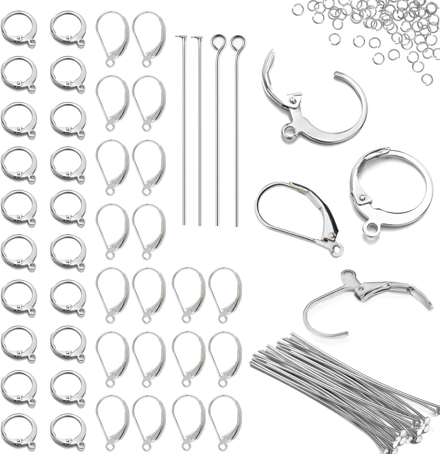 Amazon.com: 100pcs Earring Hooks for French Jewelry Making, Round ...