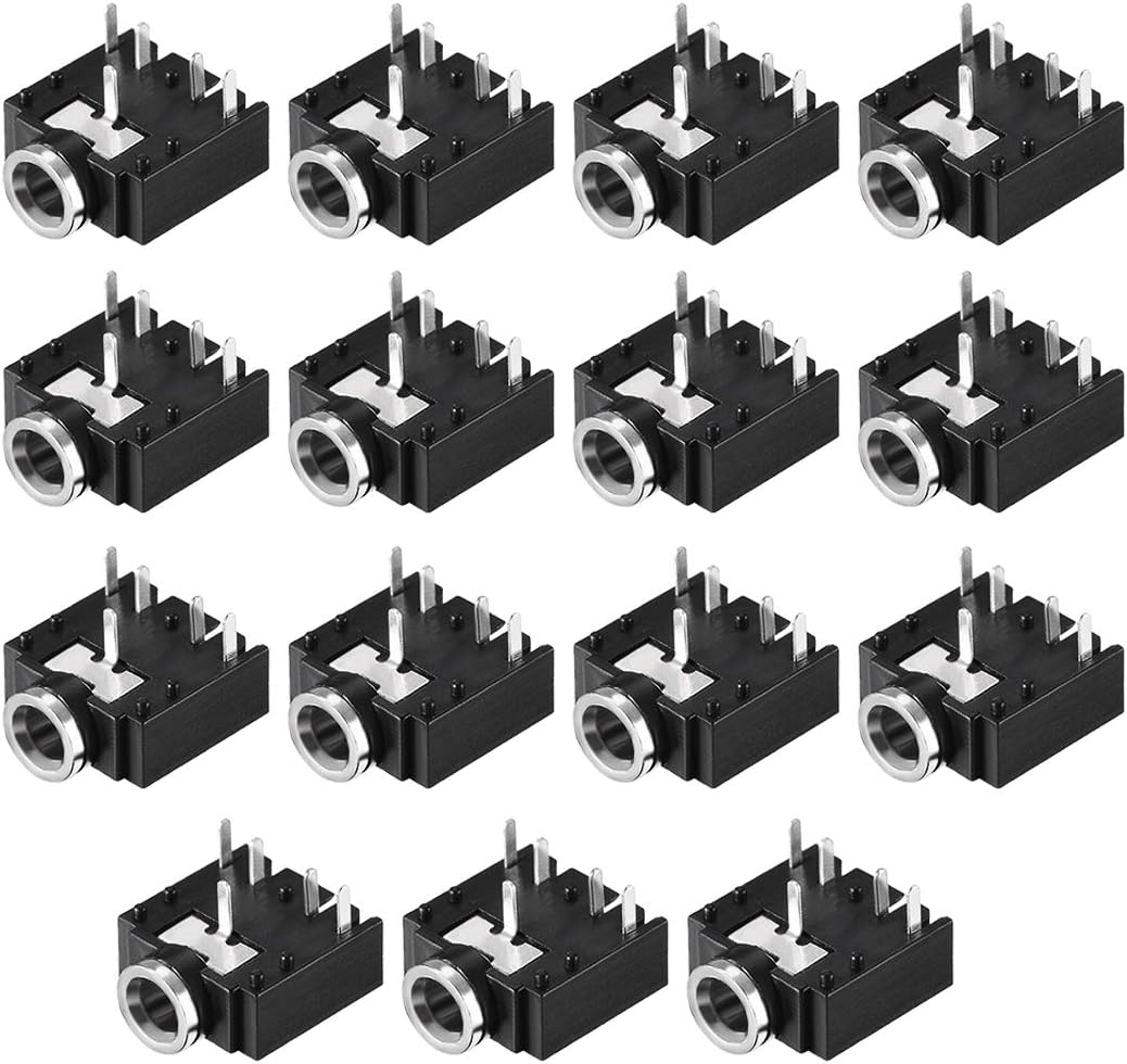 sourcing map 3.5 mm Audio Jack Connector PCB Mount Female Socket 5 Pin ...