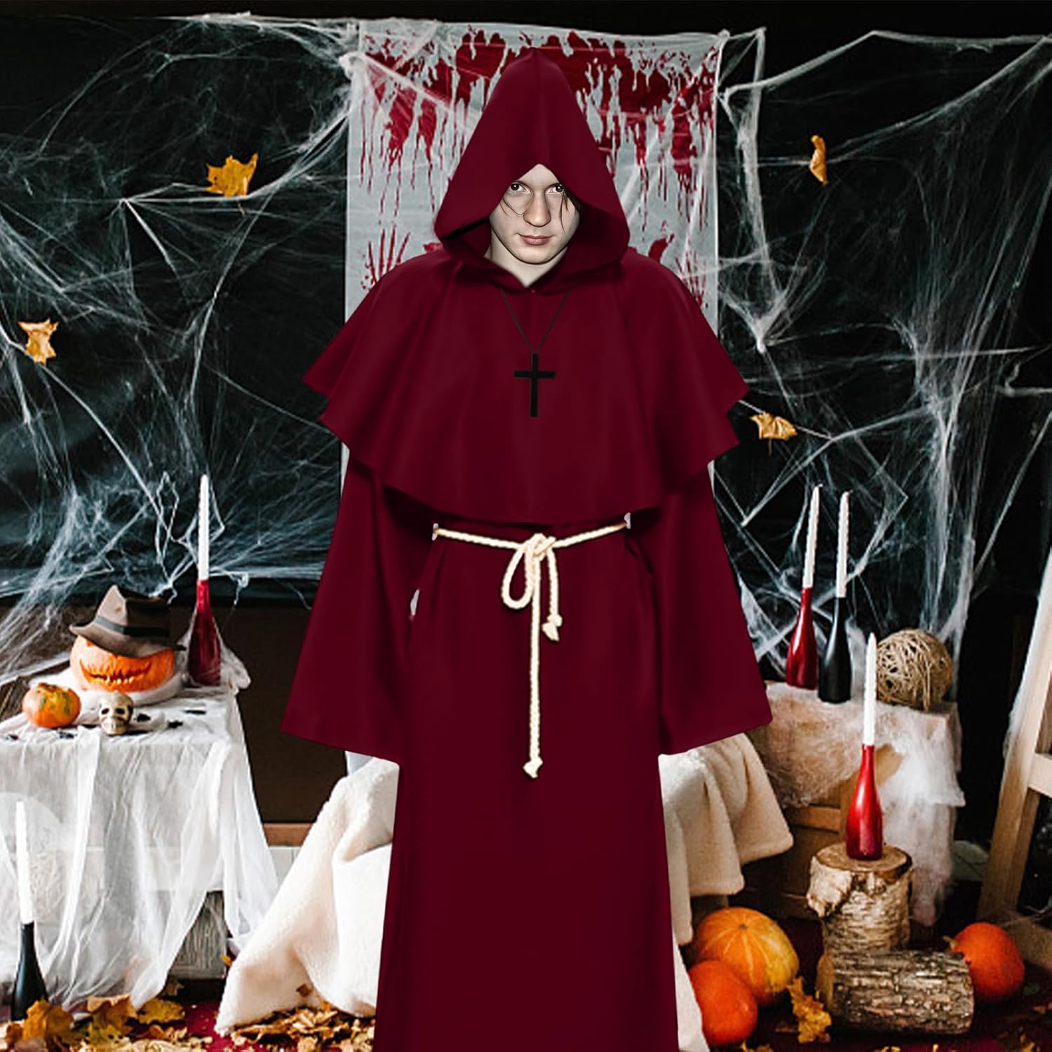 Monk Costume Adult, Hooded Monk Robe Medieval Cloak, Nepal | Ubuy