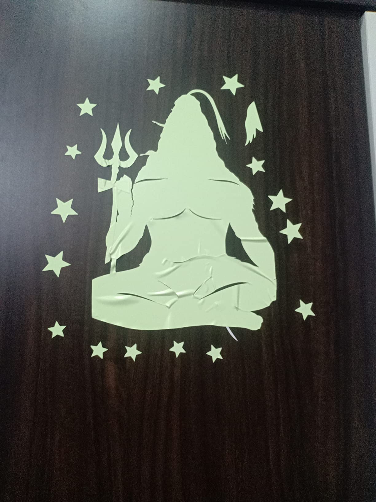 Monk wish Glow in The Dark Lord Shiva Radium Wall Stickers (Green ...
