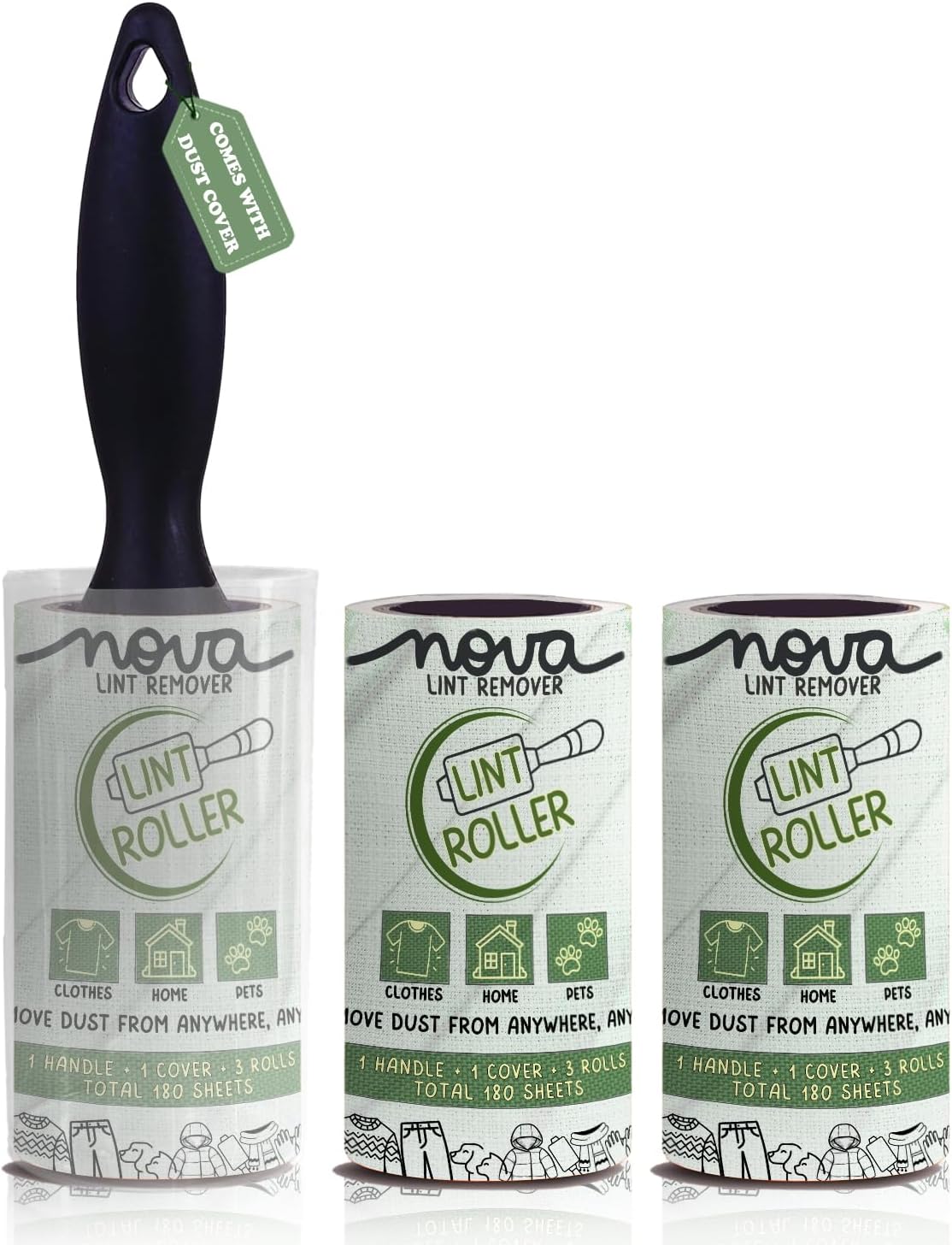 NOVA LINT REMOVER Lint Roller For Clothes Pet Hair Fur Remover From ...