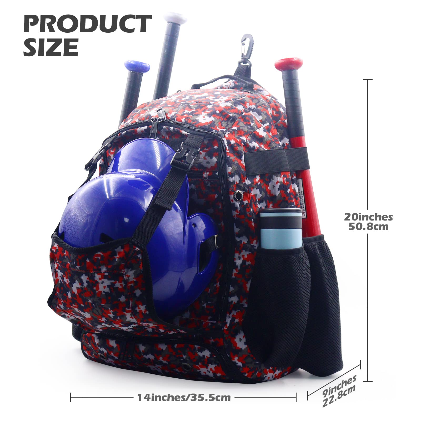 Snapklik.com : ZOEA Baseball Bat Bag Backpack, T-Ball & Softball ...