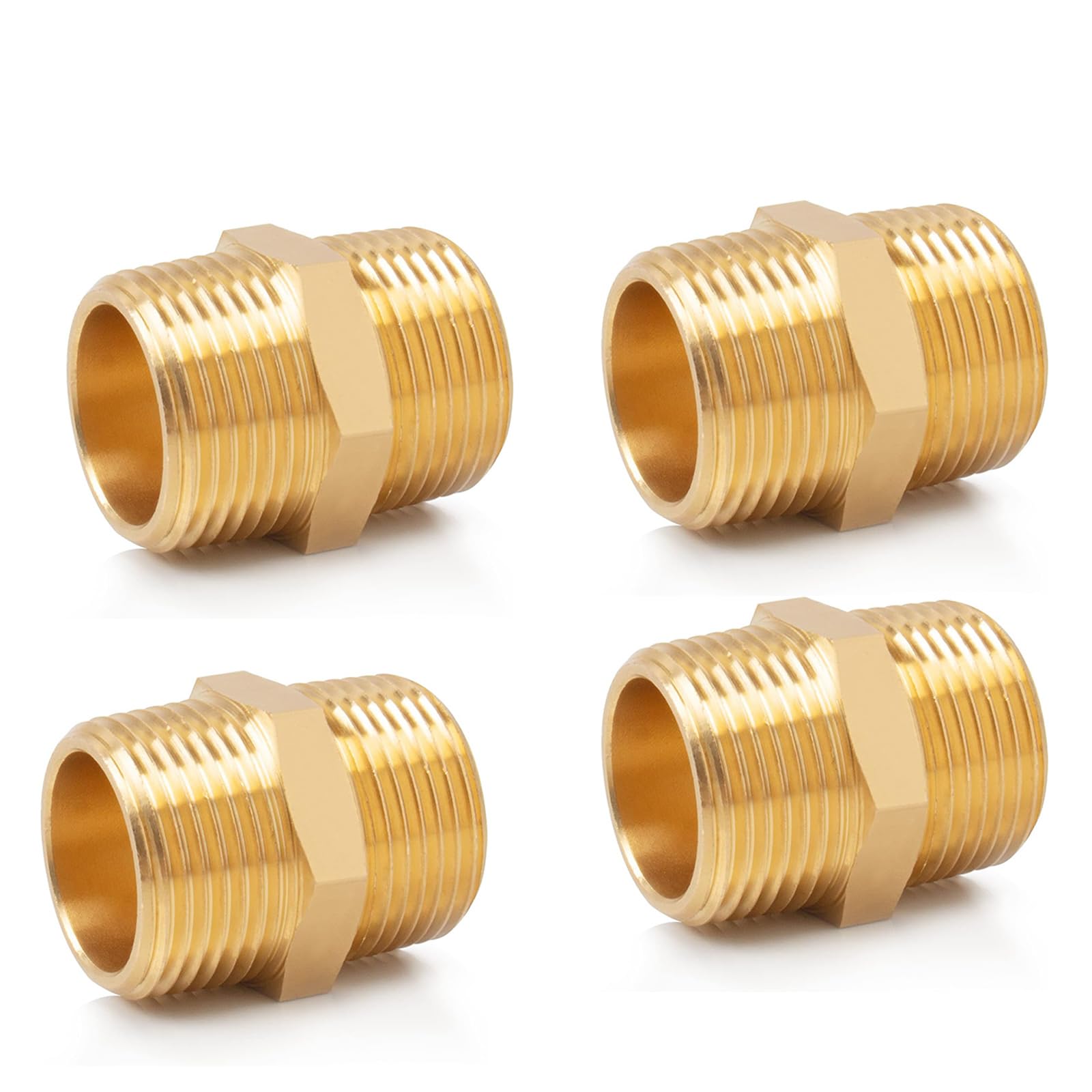 Amazon.com: Quirkmyn 4PCS Hex Brass Nipple NPT Fittings 1"NPT Male X 1 ...