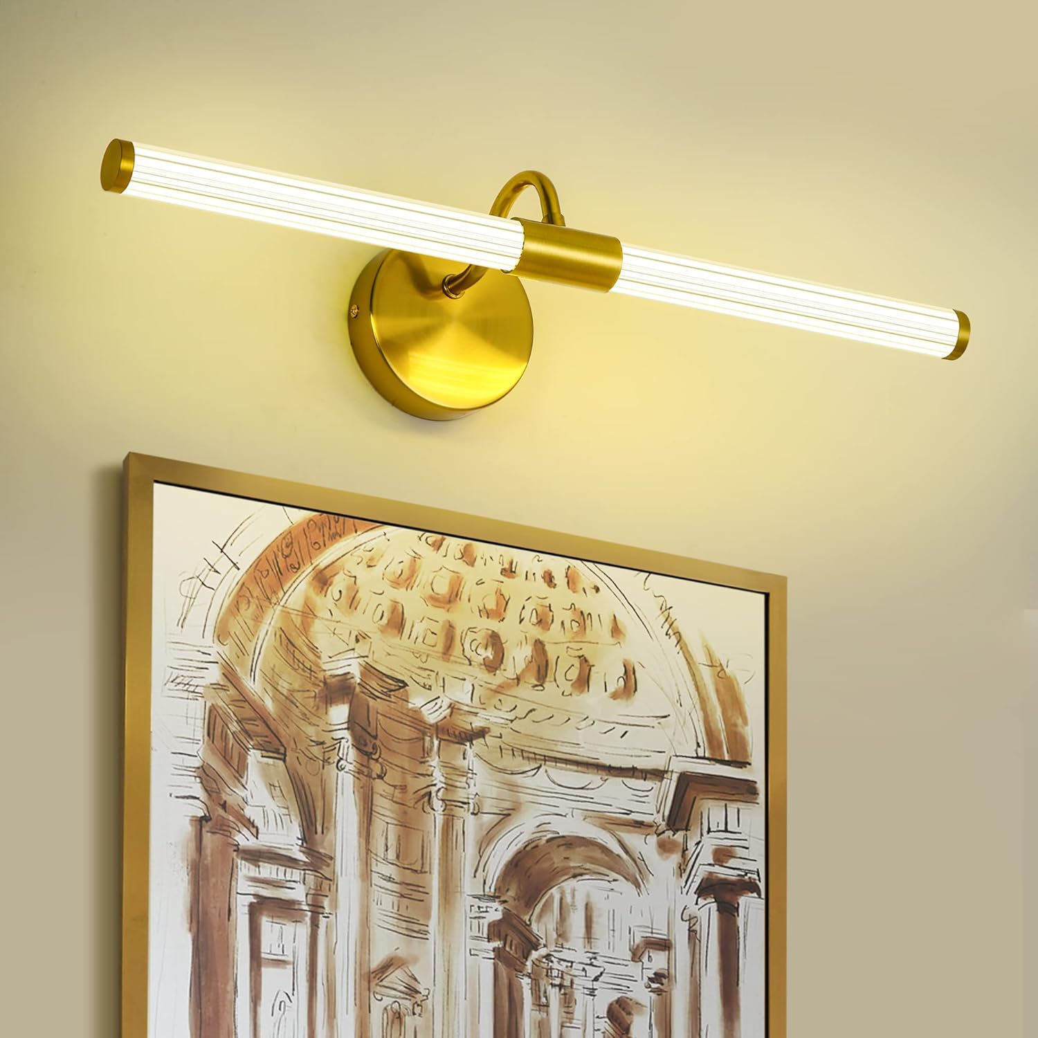 OSGNER LED Vanity Light Bar Lighting Fixtures, Gold LED Bathroom Vanity ...