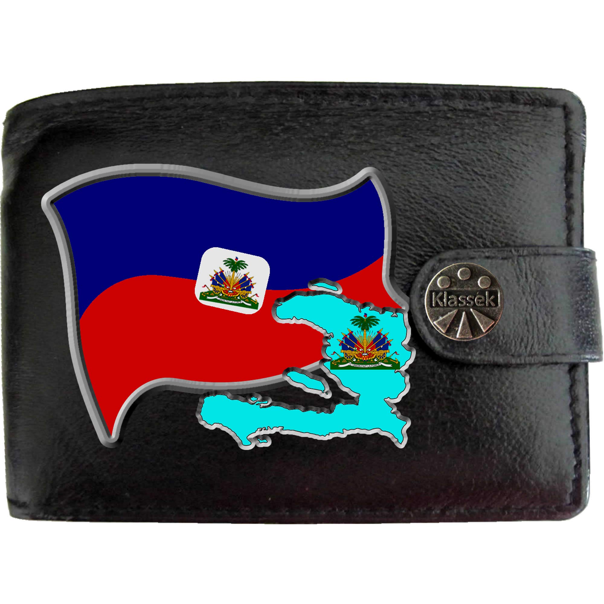 Buy Haiti Haitian and Coat of Arms COA KLASSEK Mens Wallet Real Black ...