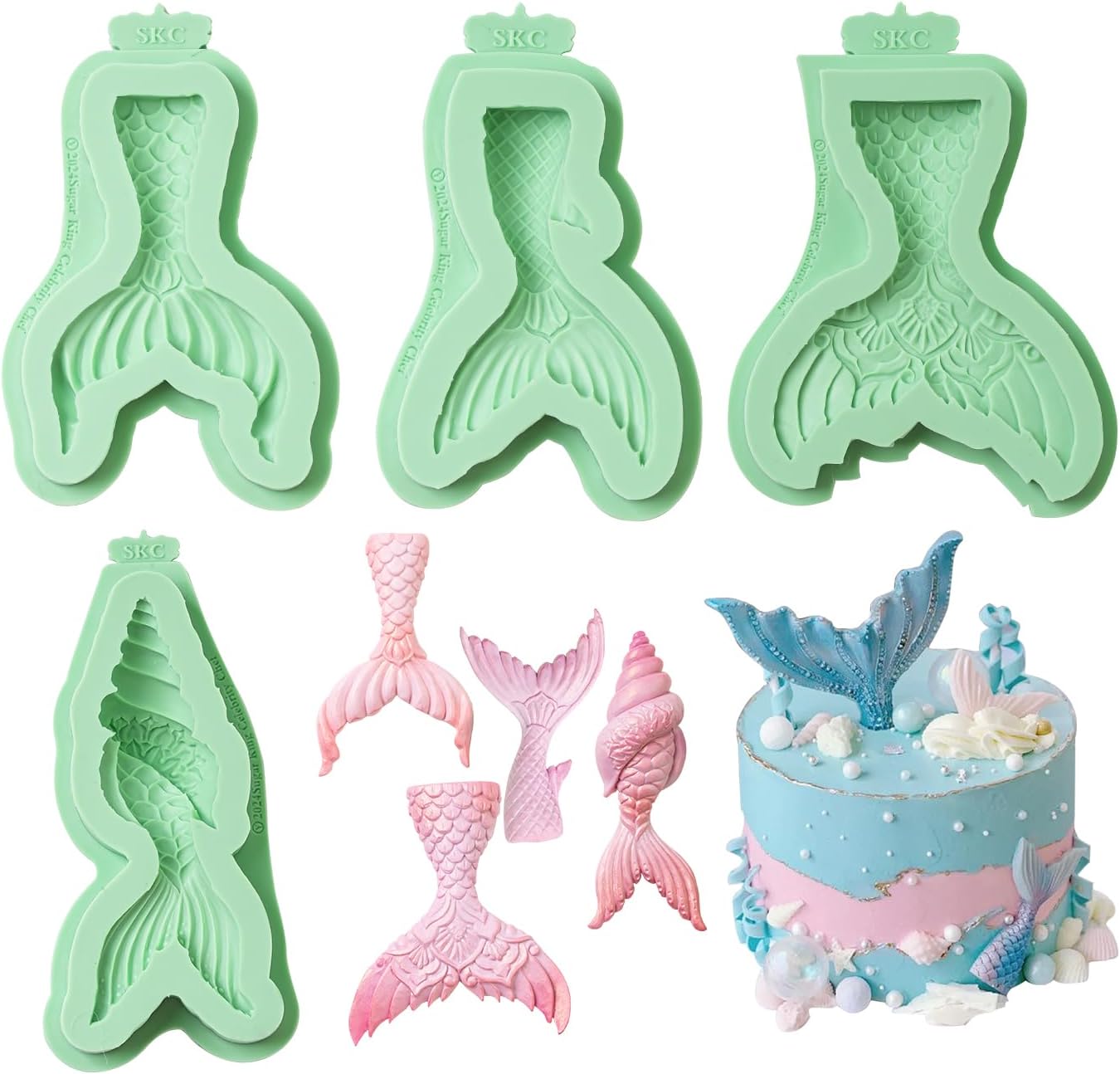 Amazon.com: KALAIEN Mermaid Tail Mold, Mermaid Silicone Chocolate for ...