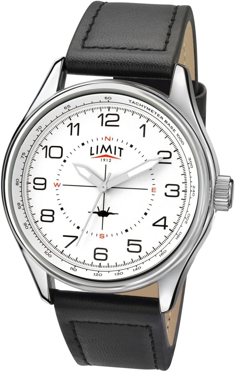 Limit Pilot Men's Quartz Watch with Black Dial Analogue Display and ...