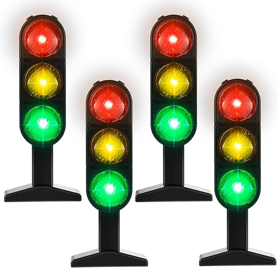 Amazon.com: Syhood 4 Pcs Kids Traffic Light Lamp Mini Stop Light Lamp ...