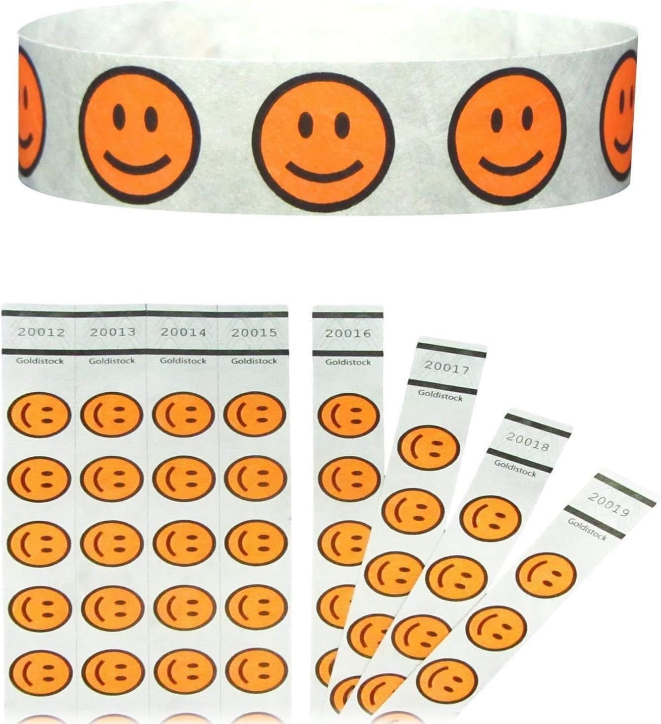 Amazon.com : Goldistock Wristbands Happy Face Neon Orange 200 Count - ¾ ...