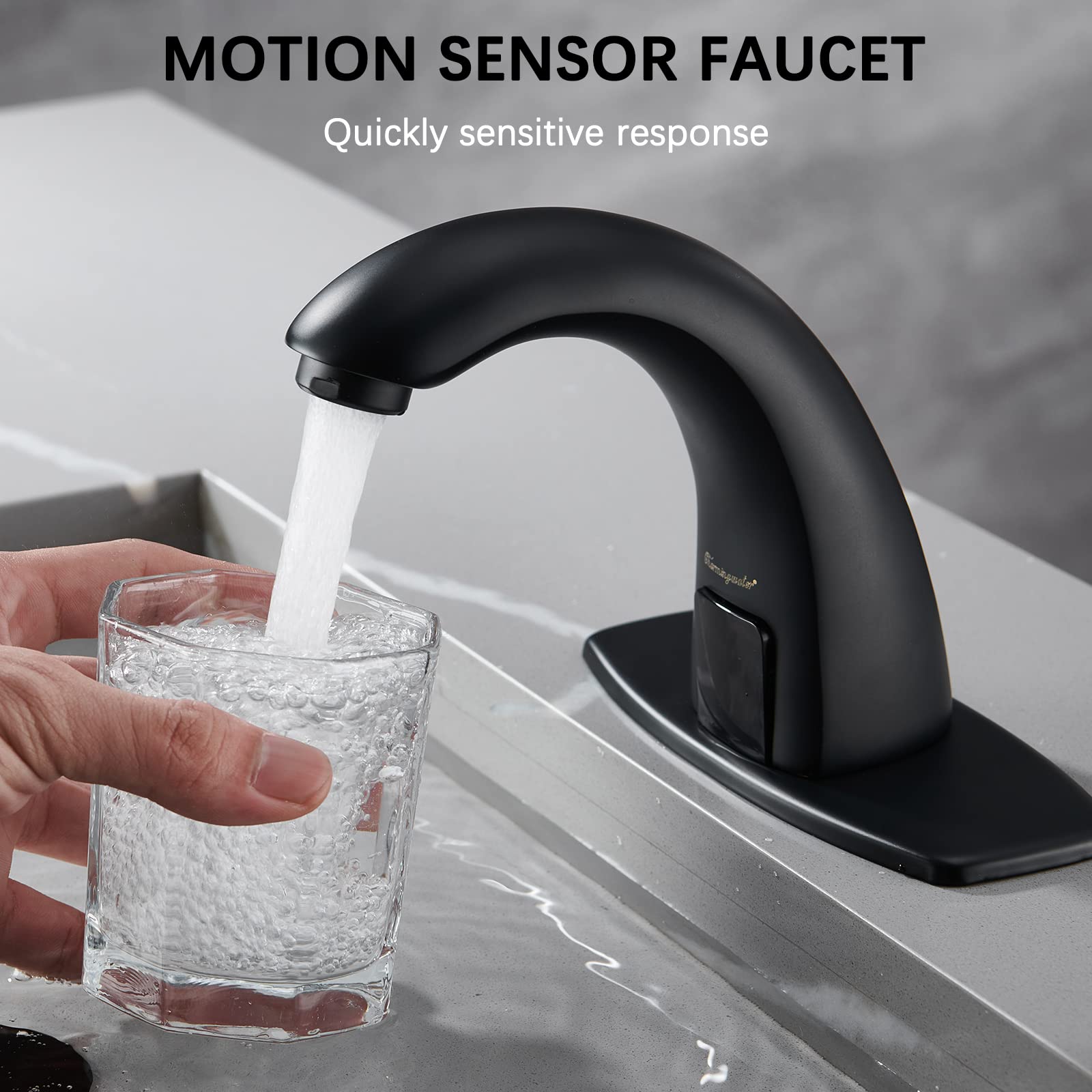 Snapklik.com : CharmingwaterTouchless Bathroom Sink Faucet, Hands Free ...