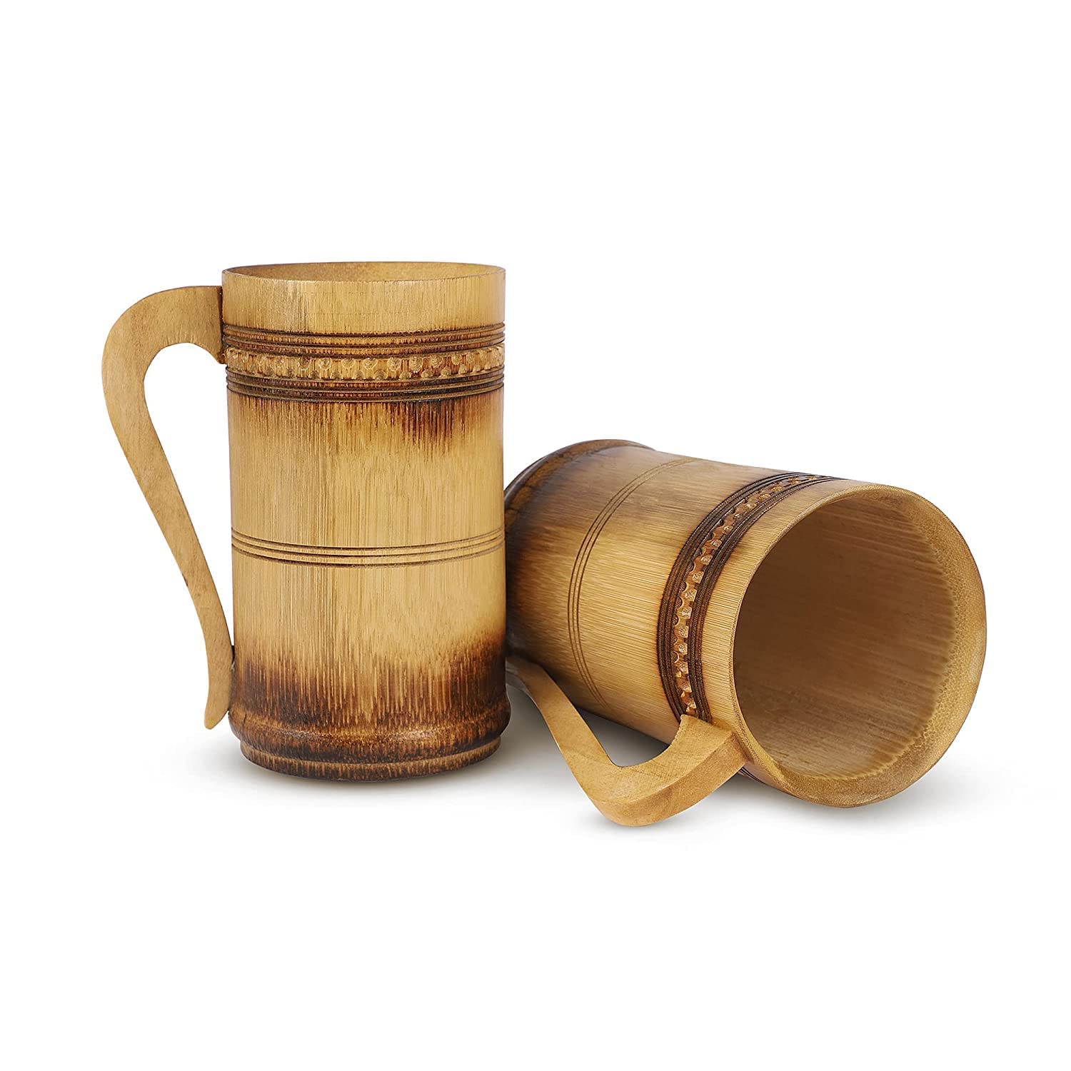 Buy SHILPKRITI INDIA Cool Bamboo Mug, Traditional Authentic Handmade ...