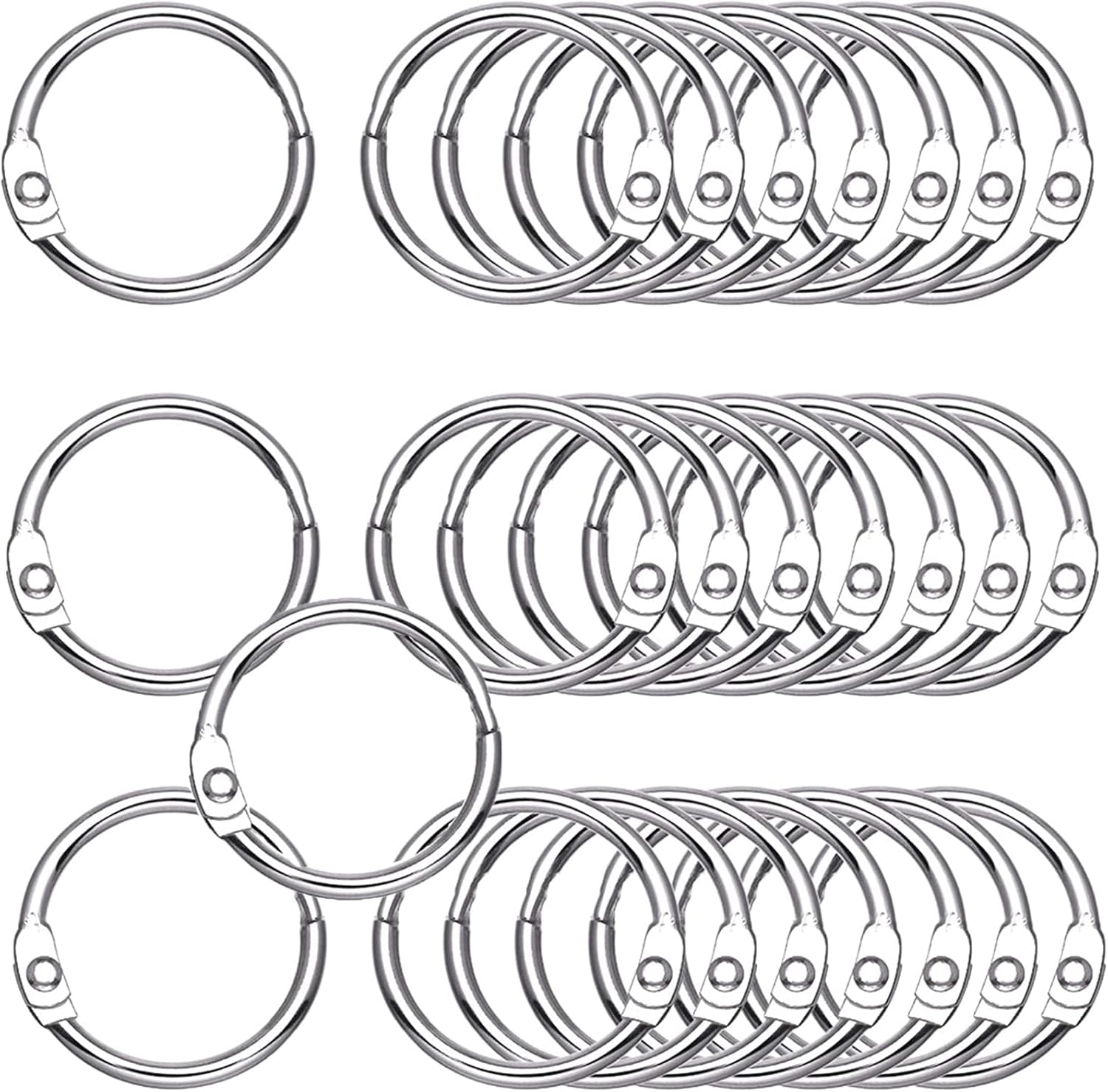 25Pcs Binder Rings, Loose Leaf Binder Rings, Smooth Steel Book Rings ...