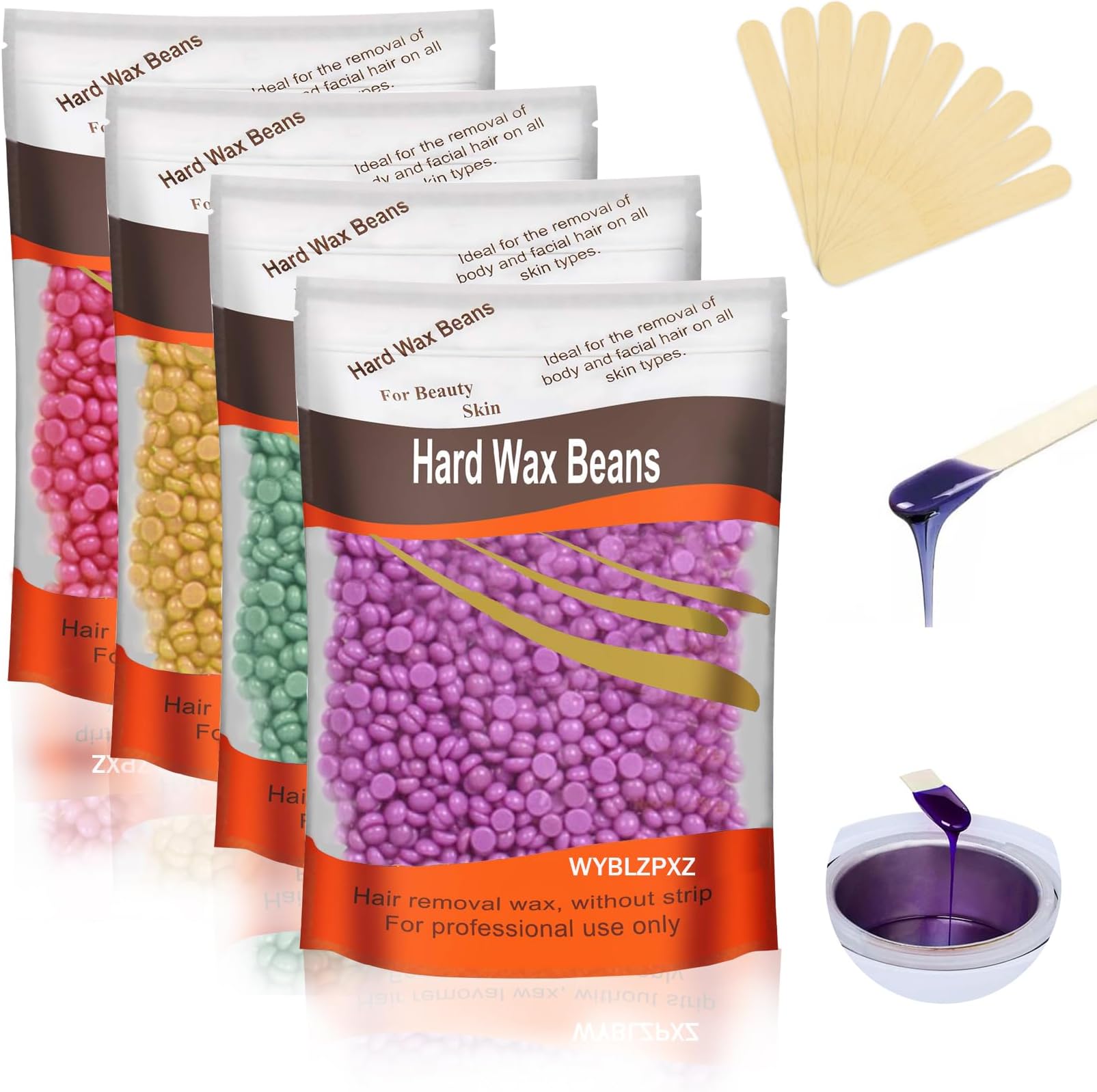 Amazon.com : 4 Colors Hard Wax Beads for Hair Removal,Gentle Hard Wax ...