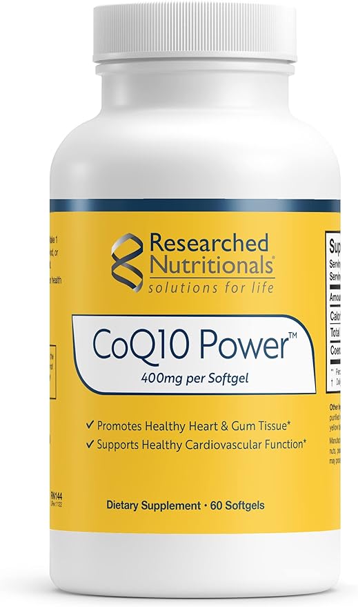 Amazon.com: Researched Nutritionals CoQ10 400mg Softgels for Heart ...