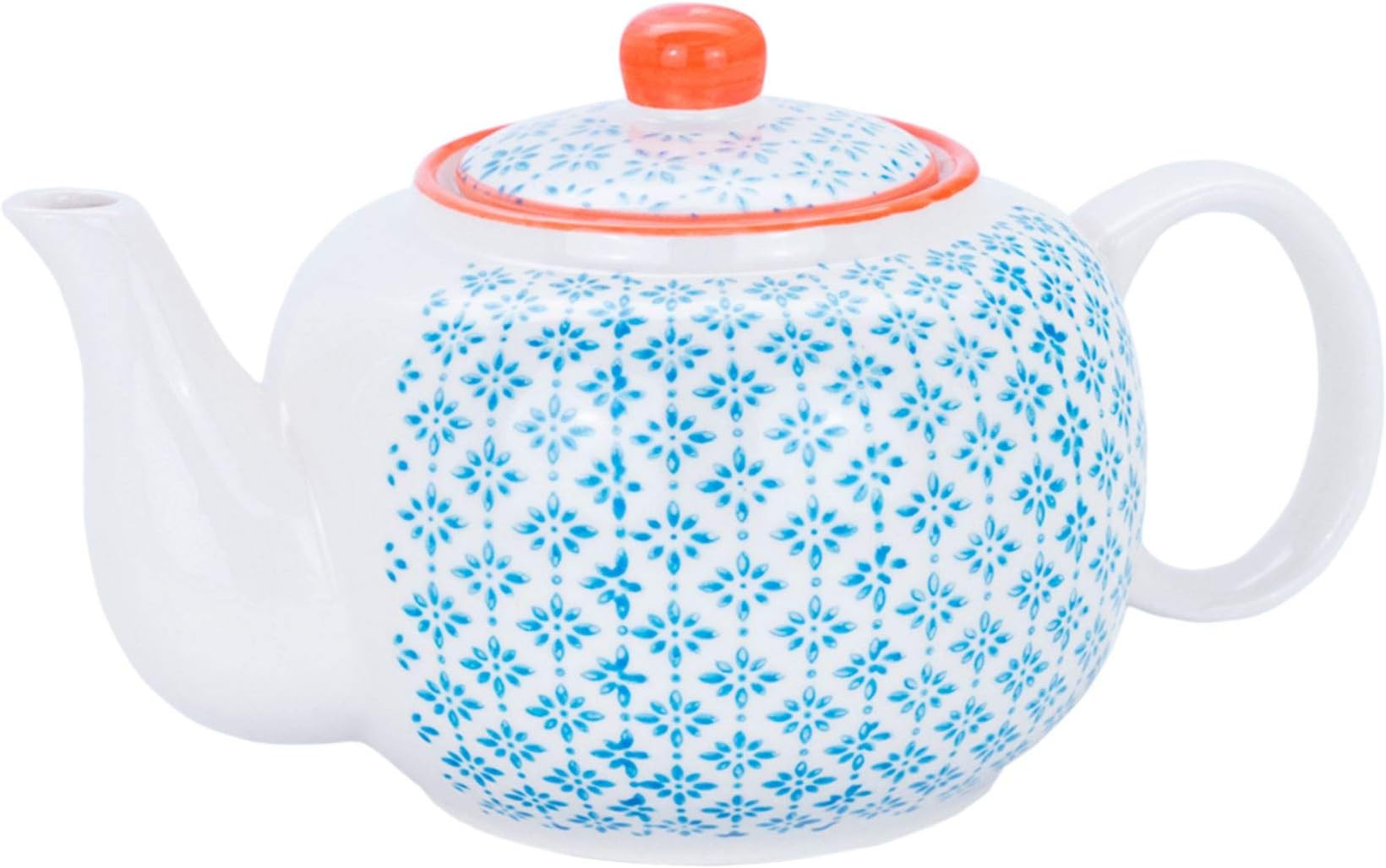 Nicola Spring Patterned Porcelain Teapot - 820ml (27.7oz) - Orange ...