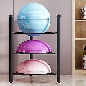Amazon.com : DRemdo Exercise Ball Rack. Holds up to 3/5 Exercise Balls ...