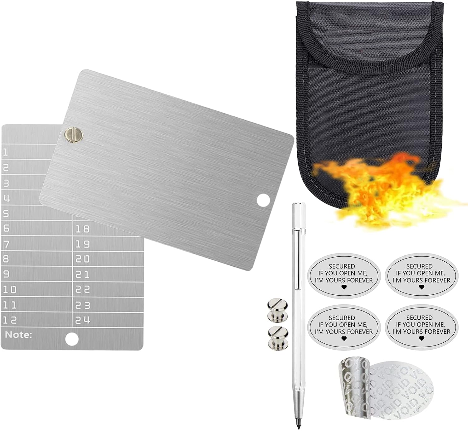 Reliable1st 10 in 1 Stainless Steel Bitcoin Crypto Wallet Kit with ...