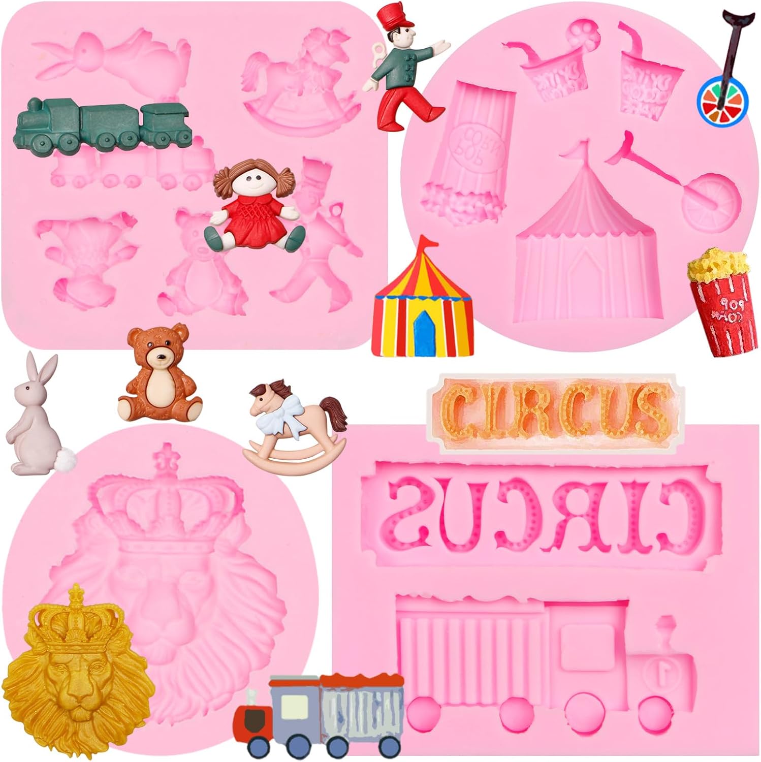 Amazon.com: Amusement Park Silicone Molds, Carnival Circus Popcorn ...