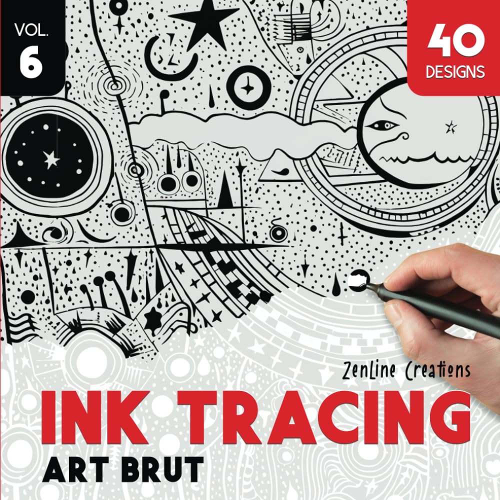 Amazon | Ink Tracing Coloring Book, Trace and Color The White to Reveal ...
