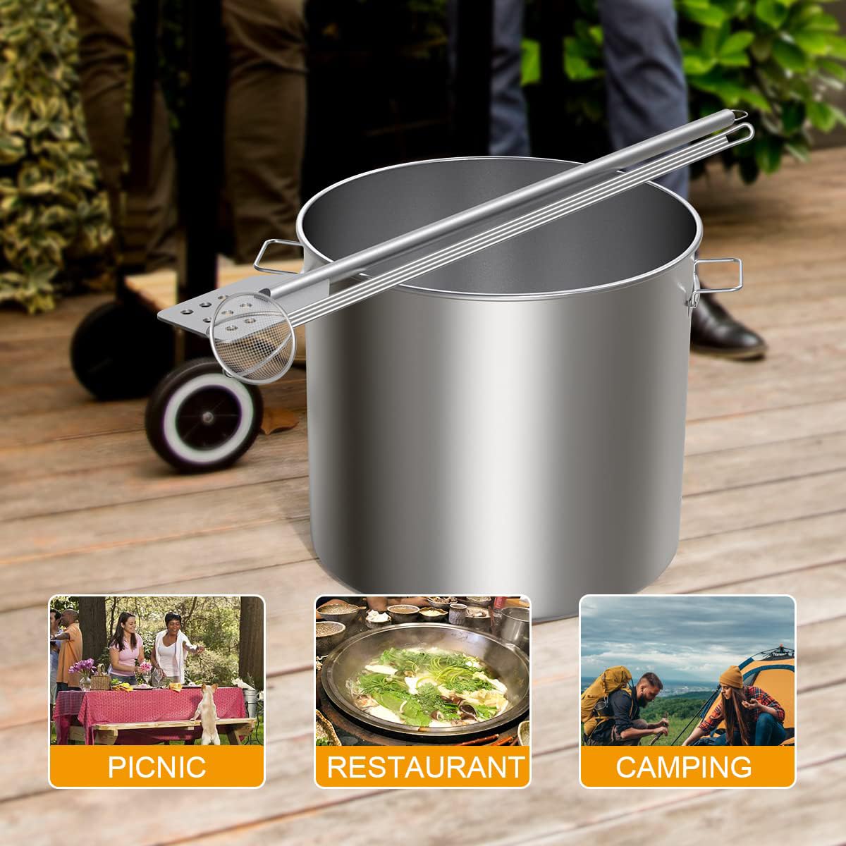 AJinTeby 2 Pack 42" Stainless Stiring and 40" Long Mesh Skimmer, Wire ...