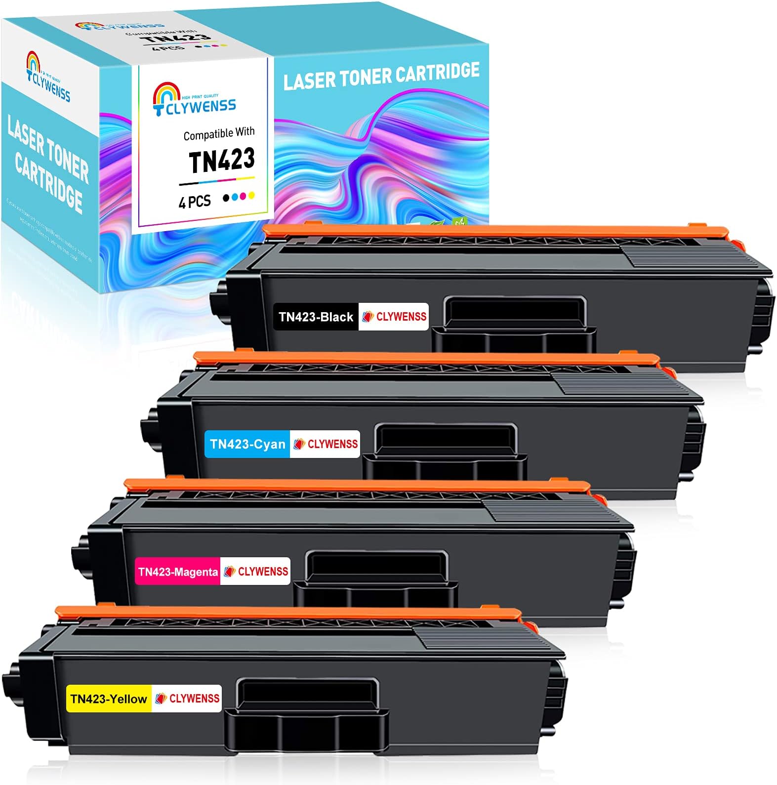 Clywenss TN423 Toner Cartridges Compatible with Brother TN423 TN421 TN ...