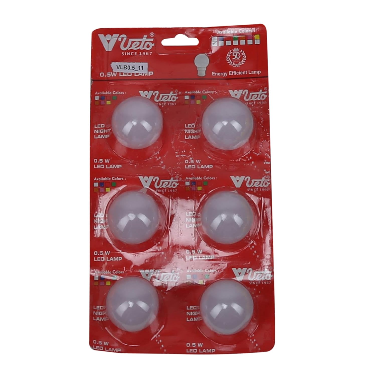 Buy Veto 0.5 Watt B22 LED White Bulb Pack Of 6 (VLB0.5_15) Online at ...