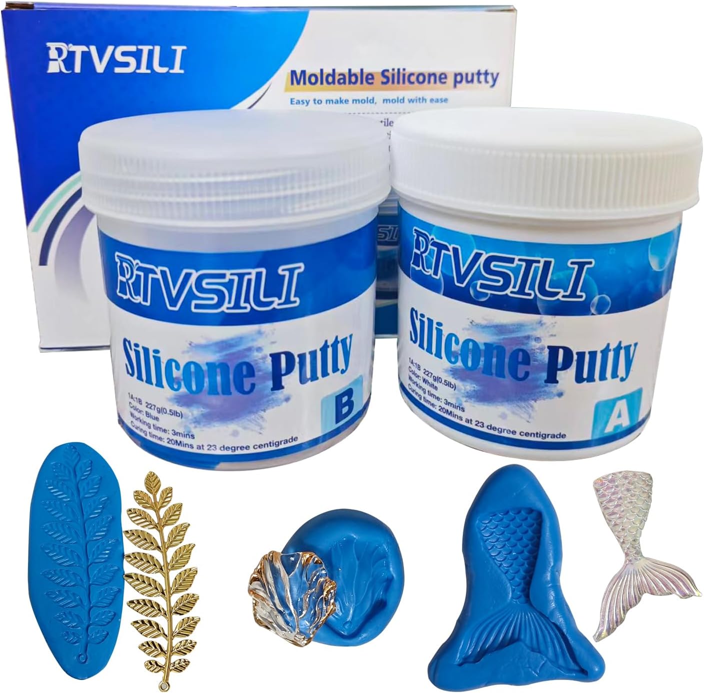 Amazon.com: RTVSILI Brilliant Blue Silicone Putty, Easy to Use Silicone ...
