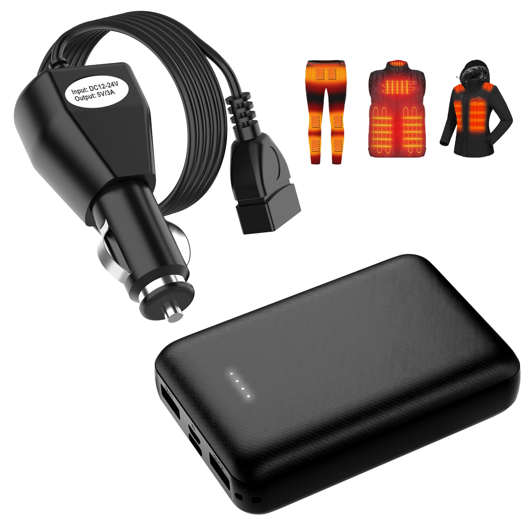 Amazon.com: 5V 2A Rechargeable Battery Pack for Heated Vest 10000mah ...