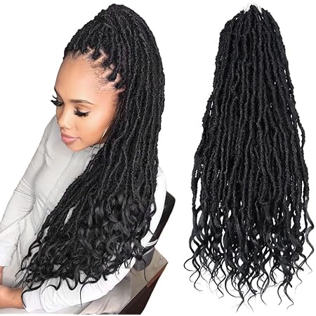 Amazon.com : 8 Packs Soft Locs 24 Inch Curly Ends Goddess Faux Locs ...