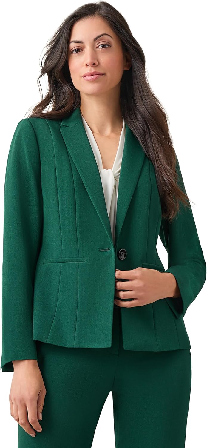 Kasper Women's Plus Size Stretch Crepe ONE Button Panel Seamed JA ...