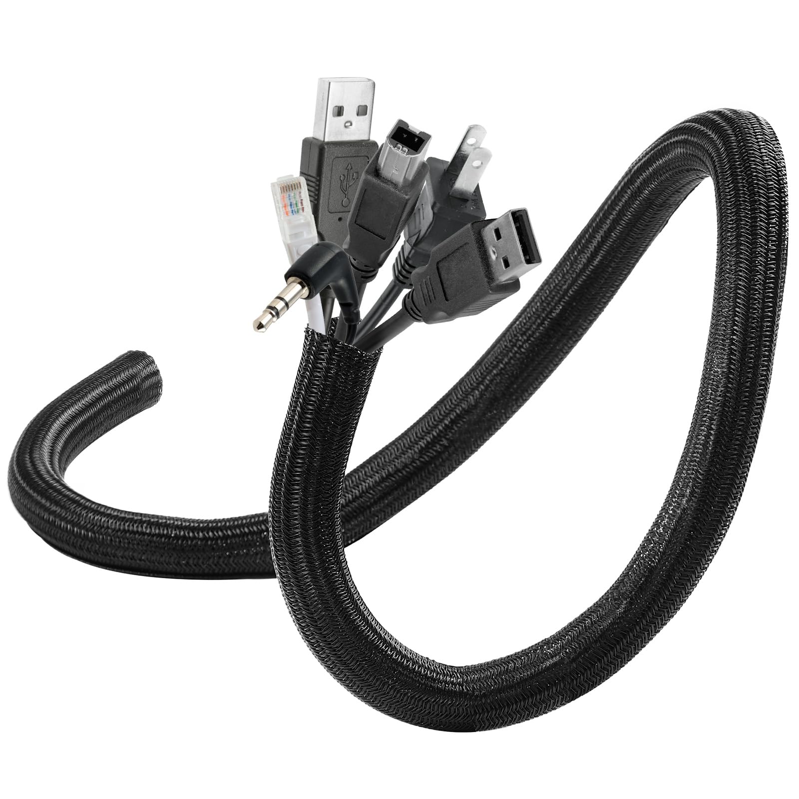 KINGTLE Organizador de Cables Manguitos de Cable Cubre Cables Protector ...