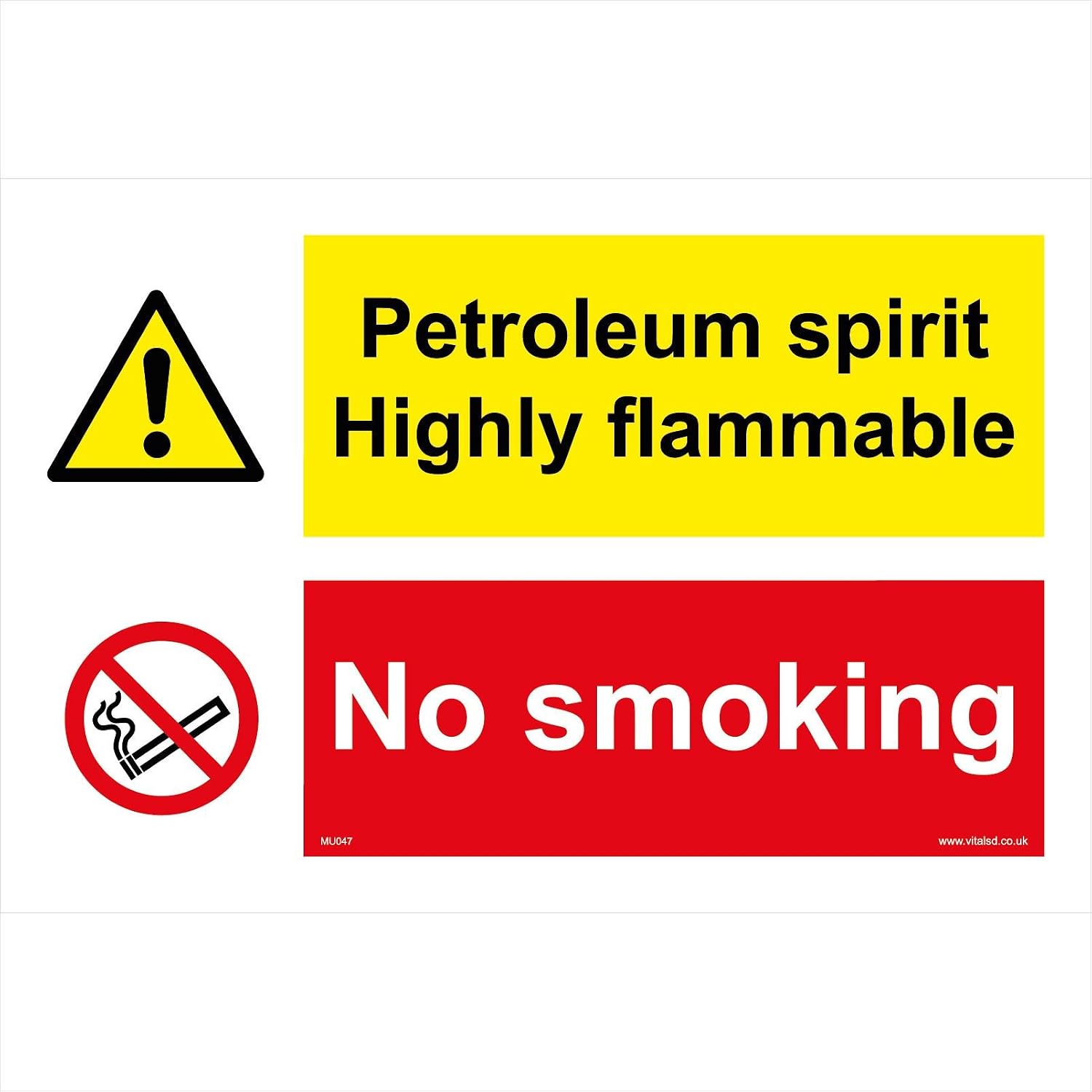 MU047 Multiple Sign PETROLEUM SPIRIT HIGHLY FLAMMABLE NO SMOKING Signs ...