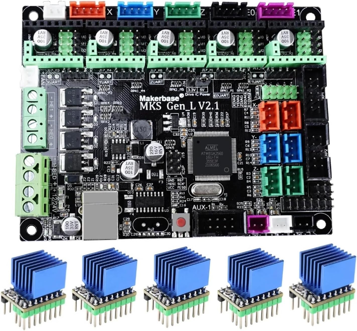 Amazon.com: APAAZO Makerbase MKS Gen_L V2.1 Motherboard 3D Printer Control Board Support TMC2209 ...