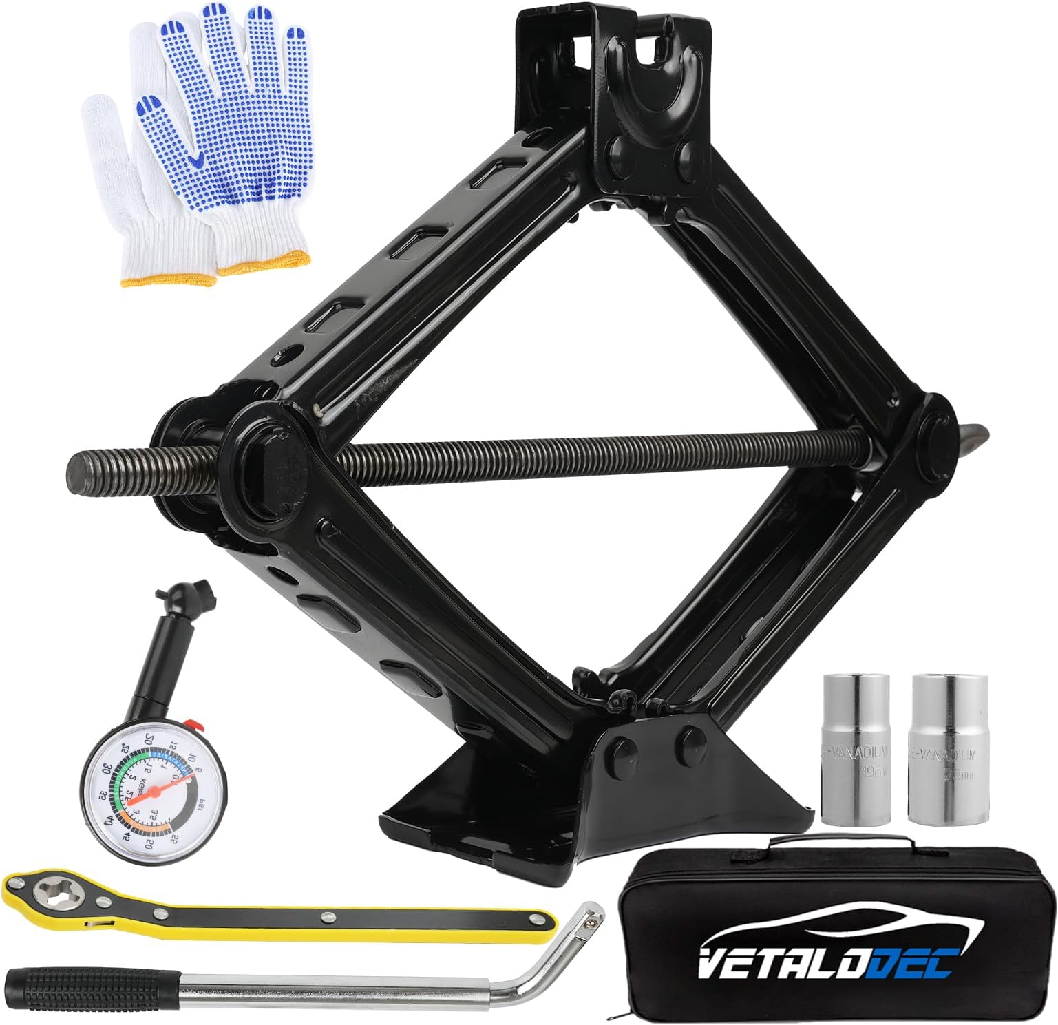 Amazon.com: Scissor Jack Kit - 2 Ton (4409 Lbs) with Lug Wrench, Tire ...